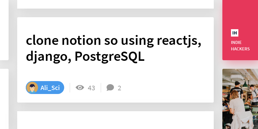Clone Notion So Using Reactjs Django Postgresql Indie Hackers 