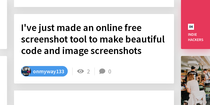 I've just made an online free screenshot tool to make beautiful code ...