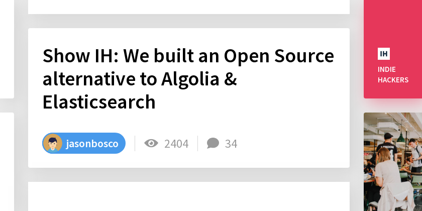 Show Ih We Built An Open Source Alternative To Algolia And Elasticsearch