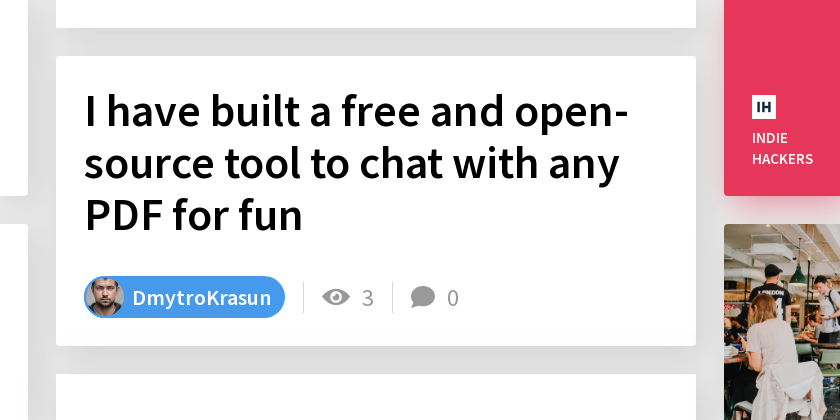 I have built a free and open-source tool to chat with any PDF for fun ...