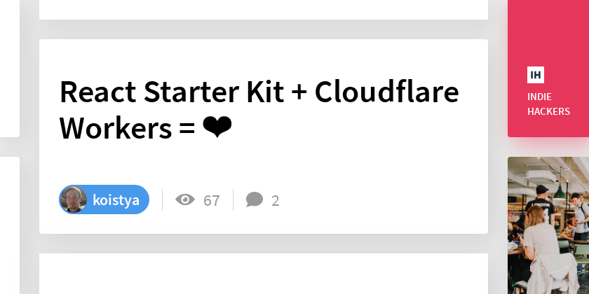 React Starter Kit + Cloudflare Workers = - Indie Hackers