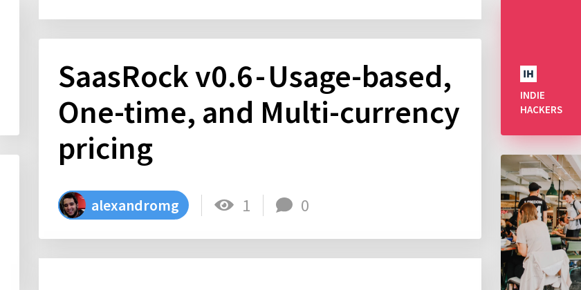 SaasRock v0.6 - Usage-based, One-time, and Multi-currency pricing - Indie Hackers