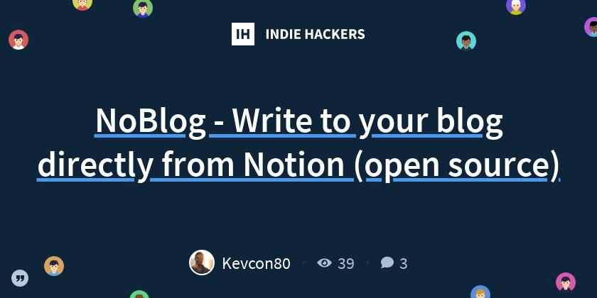 NoBlog - Write to your blog directly from Notion (open source)