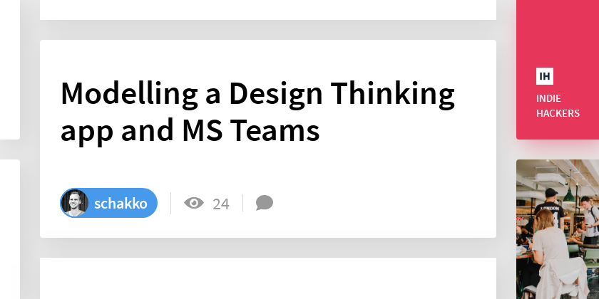 Modelling a Design Thinking app and MS Teams - Indie Hackers