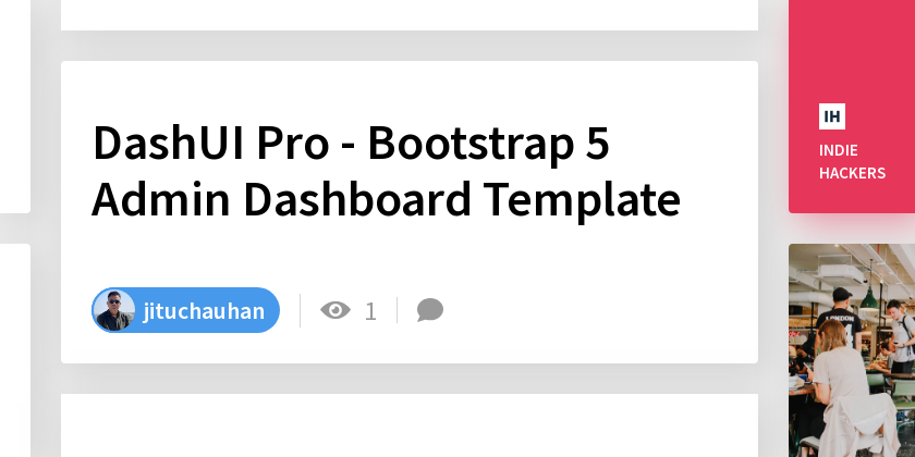 DashUI Pro - Bootstrap 5 Admin Dashboard Template - Indie Hackers DashUI Pro - Bootstrap 5 Admin Dashboard Template - Indie Hackers