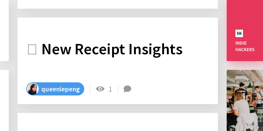 📦 New Receipt Insights - Indie Hackers