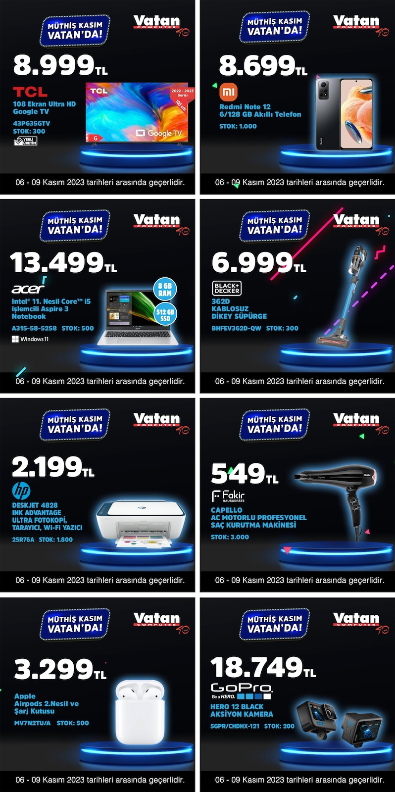 06 Kasım 2023 Vatan Bilgisayar indirimli ürünleri | İndirimde Market