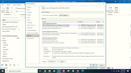 Use Google Meet Video Meetings into Outlook