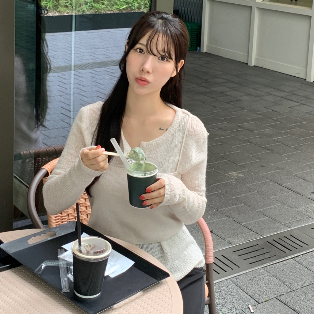 [ 9/24출고 66가능 ] 하객룩추천! 포슬포슬 니트뷔스티에+가디건SET (4color) | 럽쑨 X INPOCK