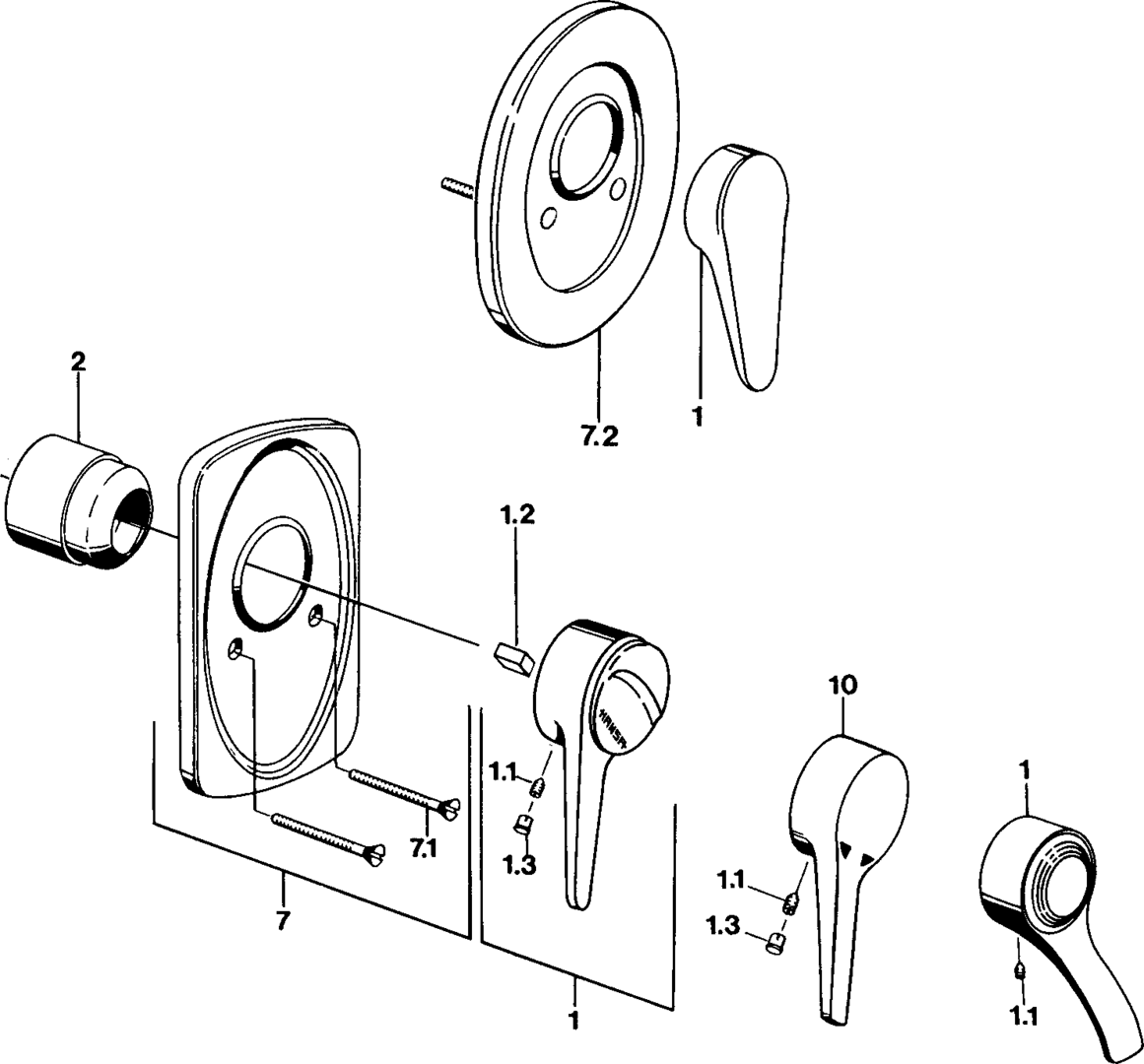 01859106 | Cover part for shower faucet | HANSAMIX | HANSA