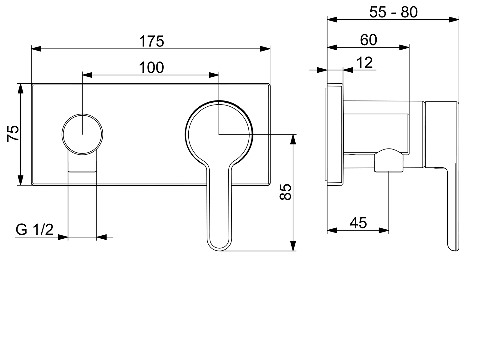 44509583 | Cover part for shower faucet | HANSADESIGNO Style | HANSA