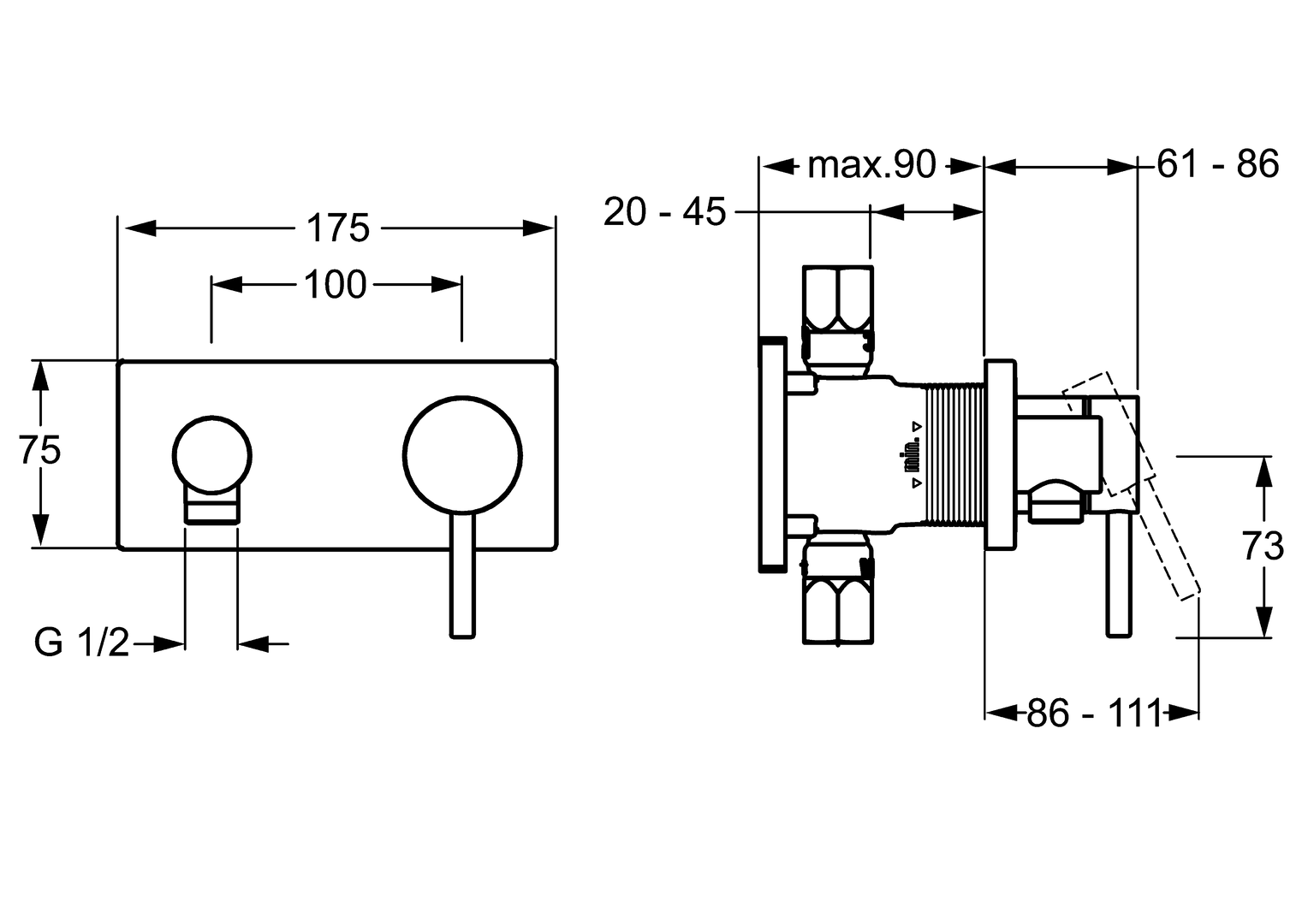 44509503 | Cover part for shower faucet | HANSADESIGNO | HANSA
