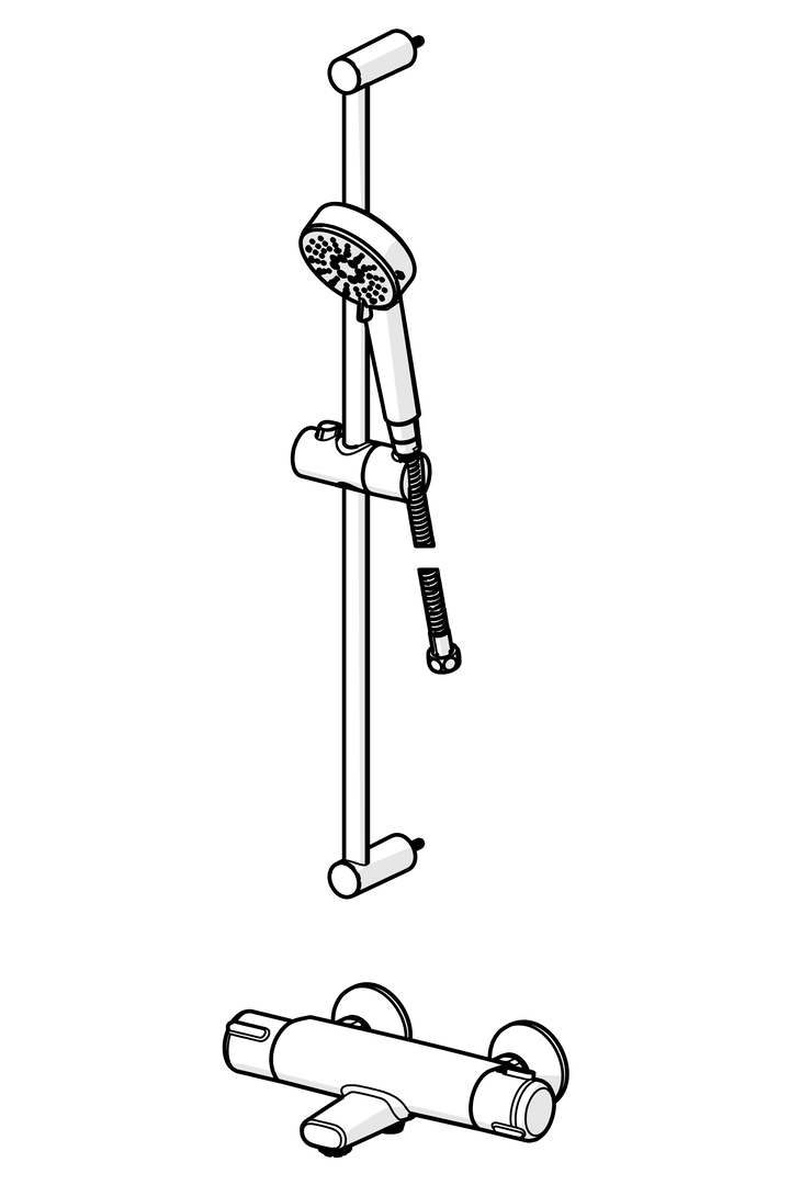 55162131 | Bath and shower faucet with shower set | HANSABASIC | HANSA