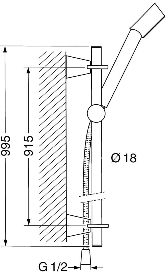 51190190 | Shower rail | HANSADESIGNO | HANSA
