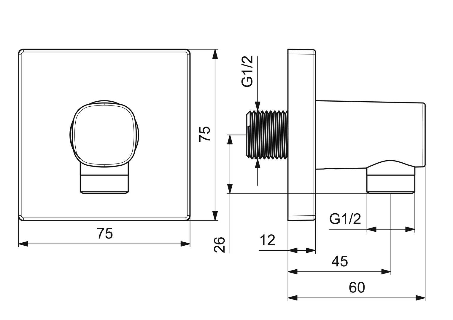 223304 | Wall coupling for shower hose, G1/2 | Oras | Oras