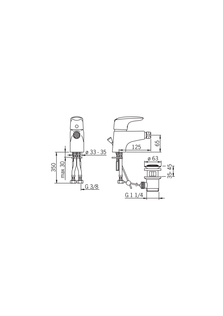1818F | Bidet faucet | Oras Vega | Oras
