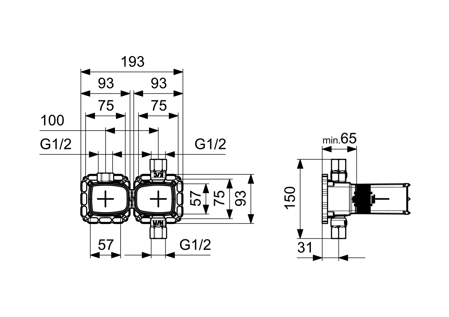 2209A | Body for bath and shower faucet, 230/12 V | Oras | Oras