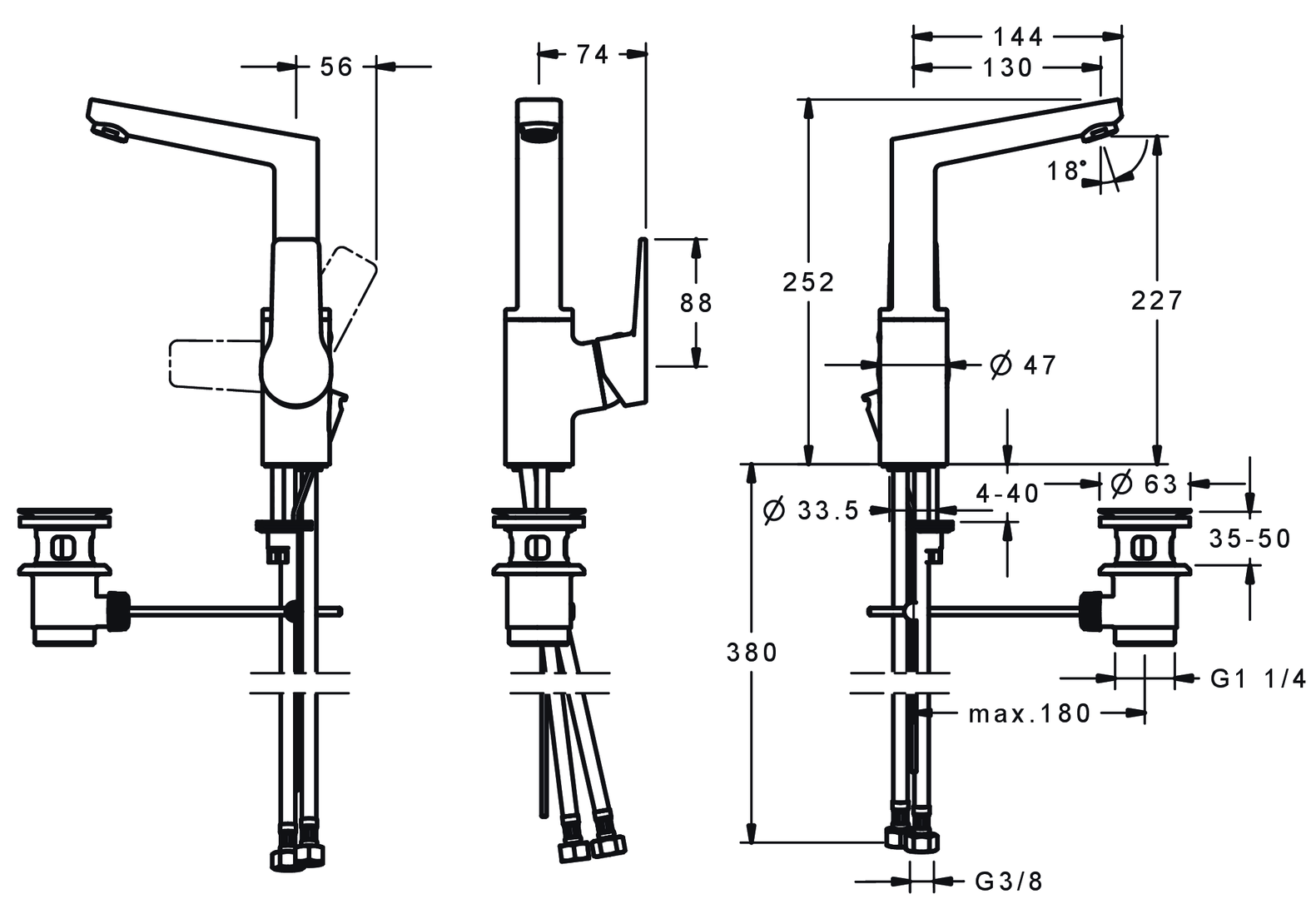 3801F | Washbasin faucet | Oras Twista | Oras