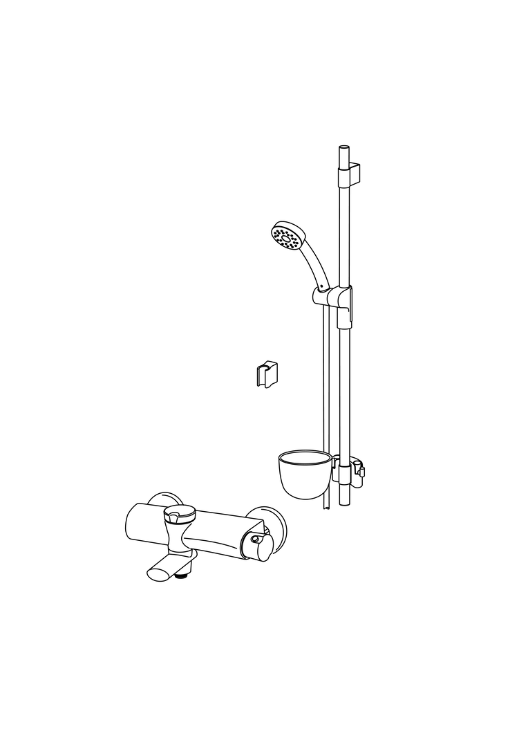 6389U | Bath and shower faucet with shower set, 3 V | Oras Eterna ECO ...
