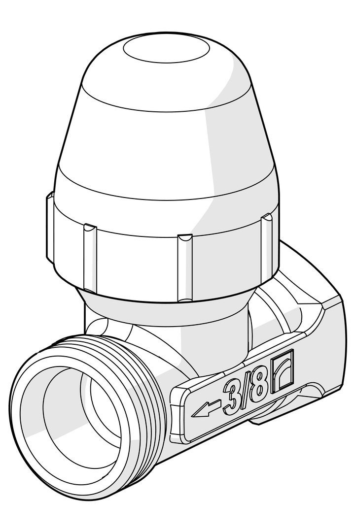 442010 | Radiator valve body, DN10, L=50 | Oras Stabila | Oras