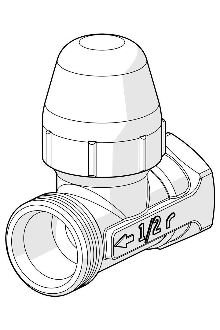 442650 | Radiator valve body, DN15 G1/2 S, L=58 | Oras Stabila | Oras