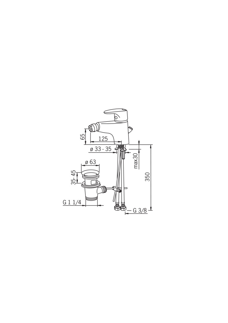 1818F | Bidet faucet | Oras Vega | Oras