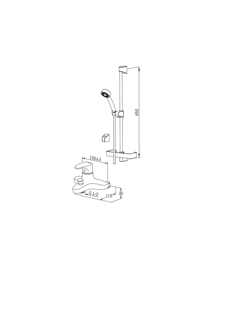 1848 | Bath and shower faucet with shower set | Oras Vega | Oras