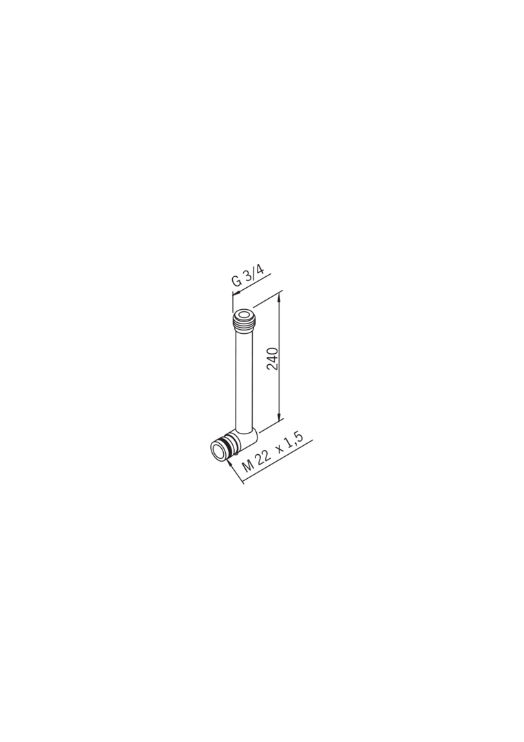 230200 | Coupling for overhead shower pipe's diverter | Oras | Oras