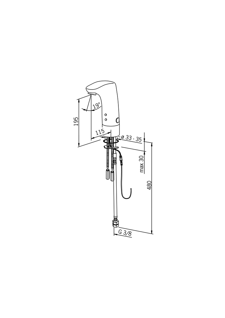 6420G | Washbasin faucet, 12 V | Oras Electra | Oras