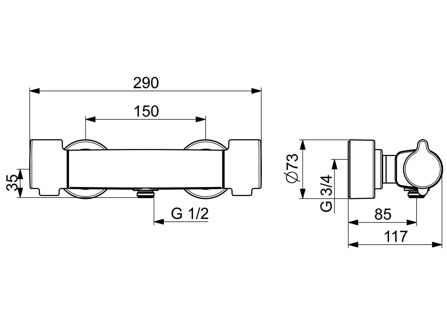 5660 | Shower faucet | Oras Clinica Safety+ | Oras