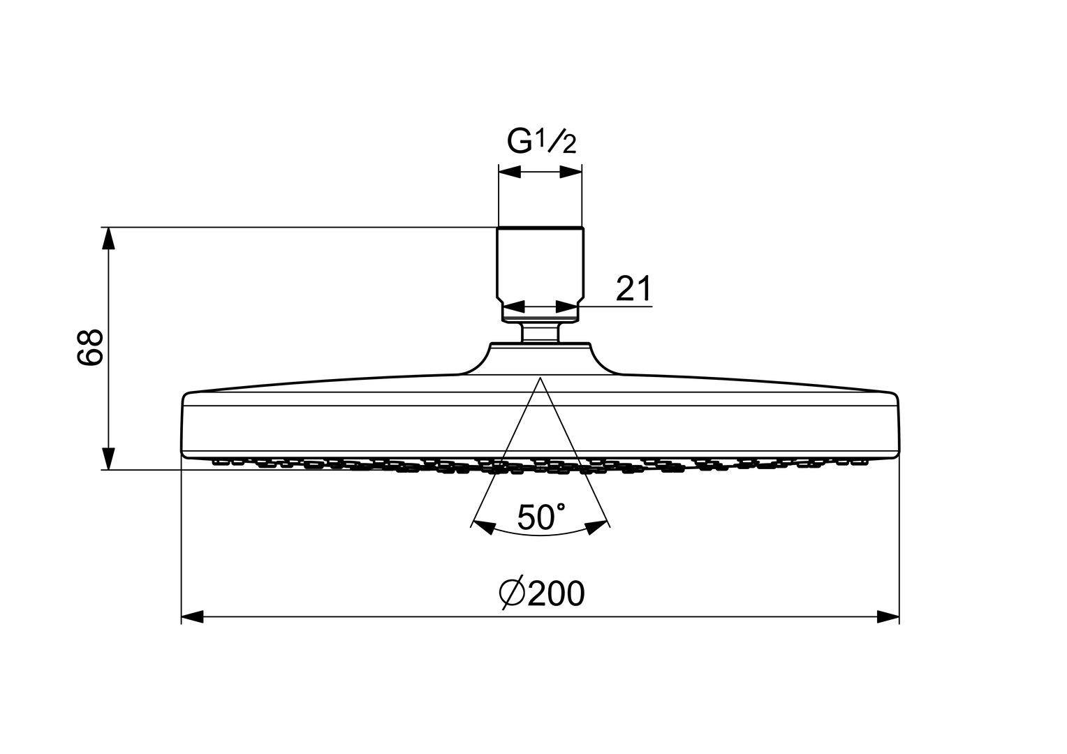 232070 | Overhead shower, d 200 mm | Oras Apollo | Oras