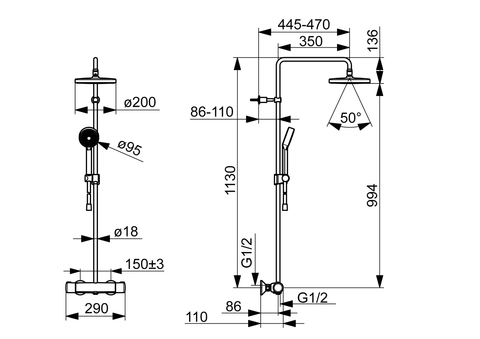 7402U | Shower system | Oras Nova | Oras
