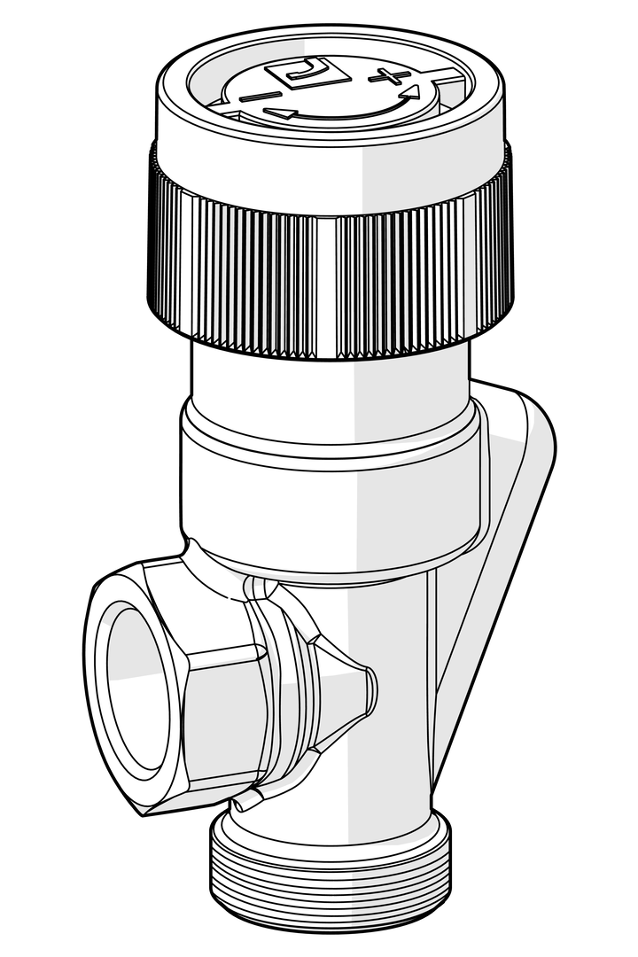 443111D | Patteriventtiilin runko, DN10, L=23, H=20 | Oras Stabila Pro ...