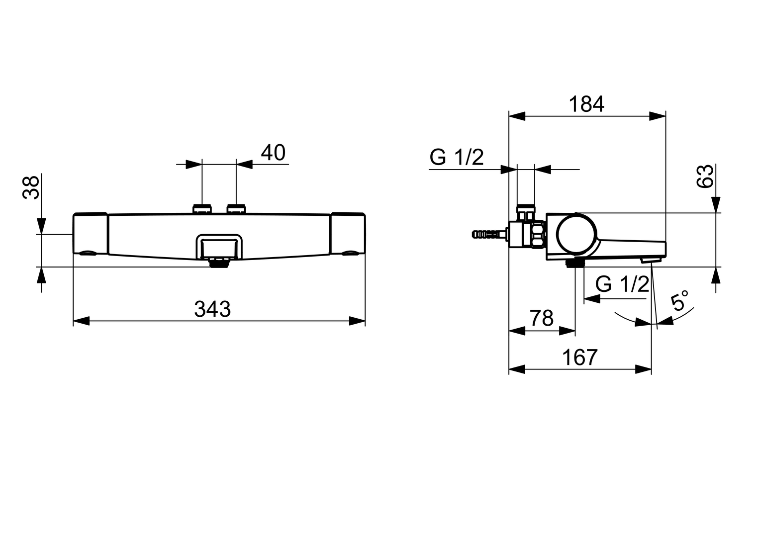 7155N | Bath and shower faucet, 40cc | Oras Optima Style | Oras