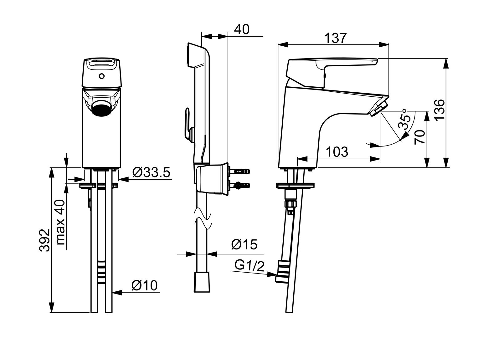 3912 | Washbasin faucet | Oras Saga | Oras