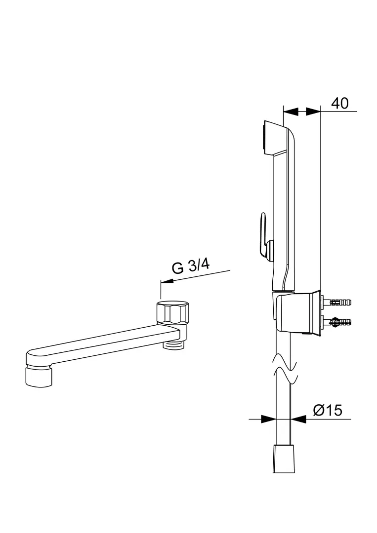 312 | Spout, Bidetta hand shower | Oras | Oras