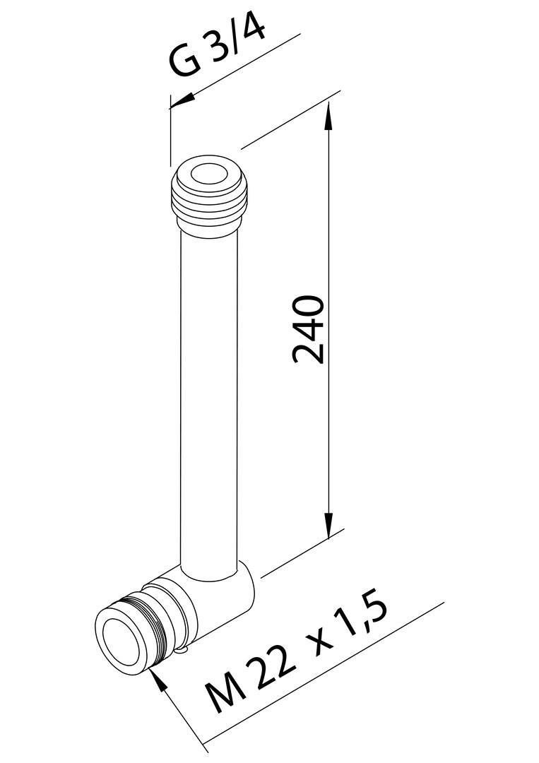 230200 | Coupling for overhead shower pipe's diverter | Oras | Oras