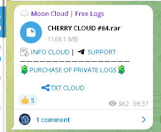 Cherry Cloud Sprout Leaks 1.14GB on Telegram | InsecureWeb