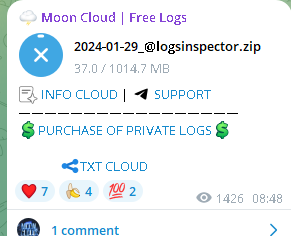 1.01GB Data Breach: 29_@logsinspector Targeted by #Mooncloud | InsecureWeb