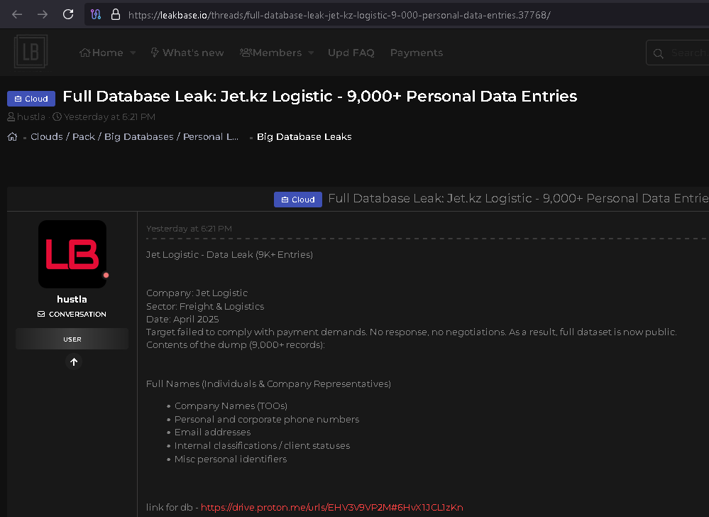 9,000+ Records Exposed in Jet Logistic Data Breach | InsecureWeb