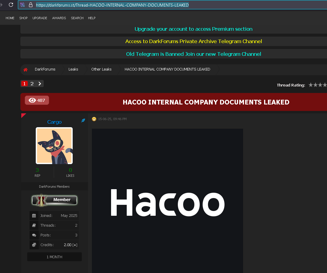 Hacoo Internal Docs Leaked – User & Company Data Exposed | InsecureWeb