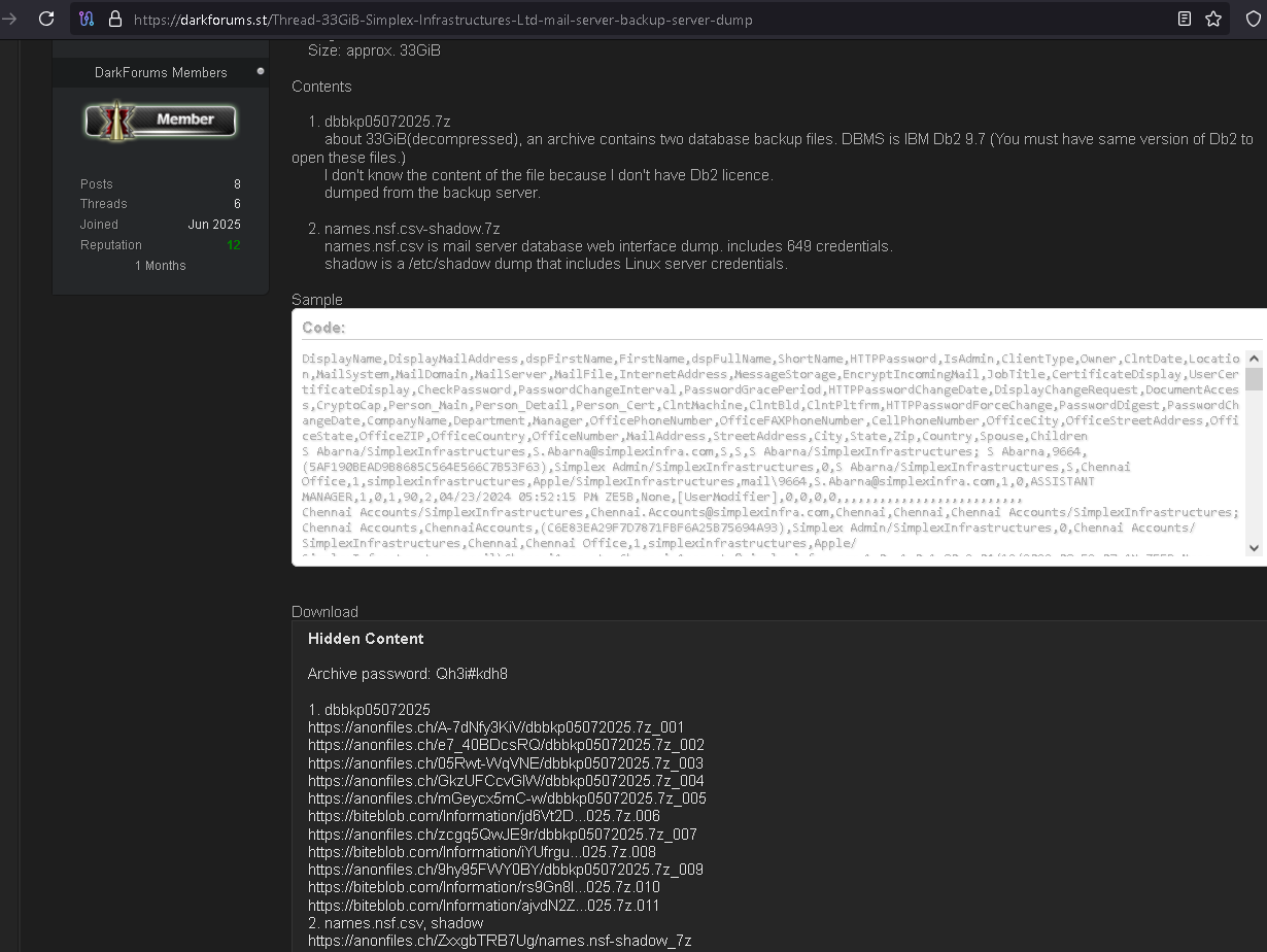 33GB of Internal Data Leaked from Simplex Infrastructures | InsecureWeb