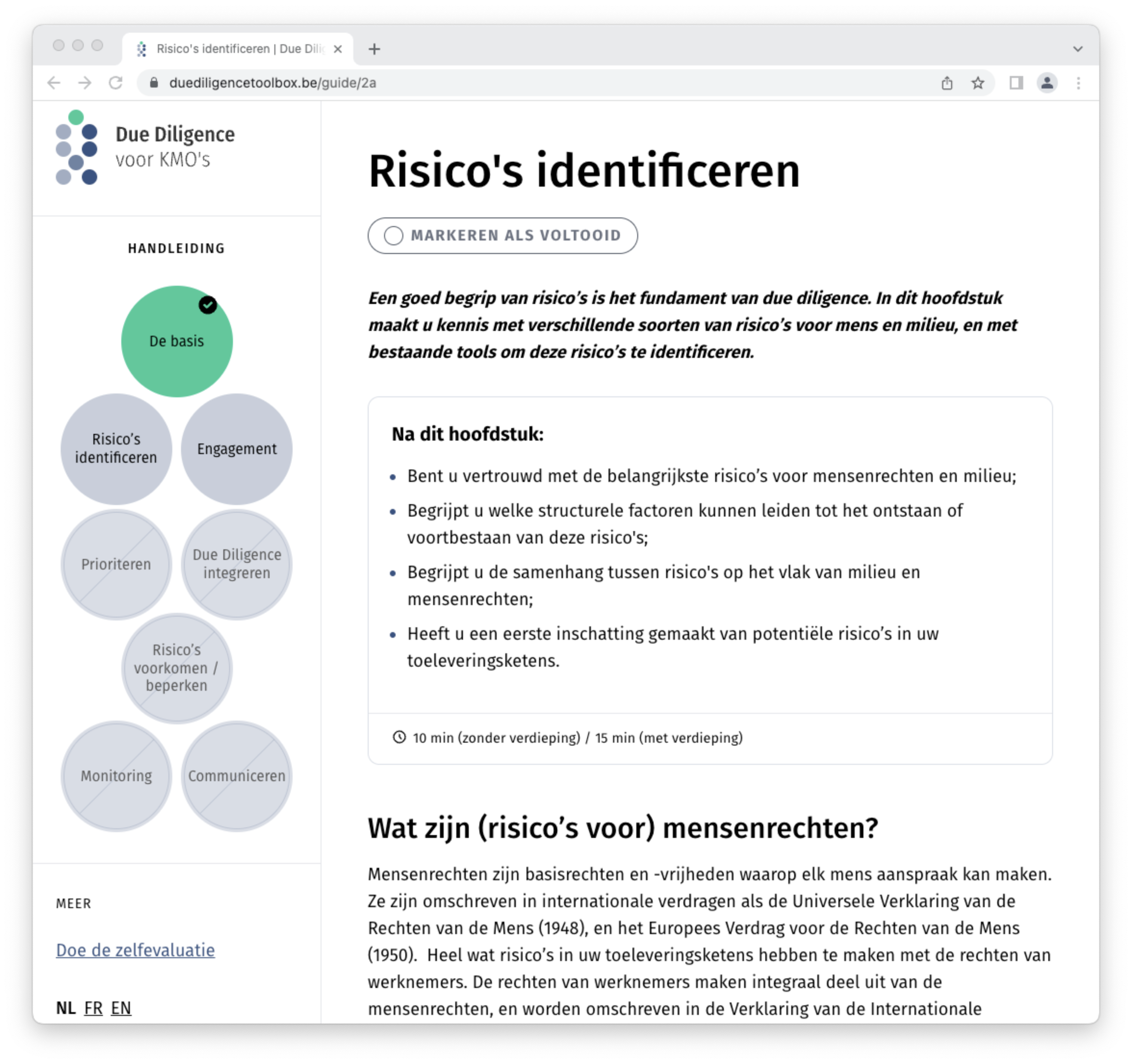 Een toolbox om KMO's met due diligence aan de slag te laten gaan ...