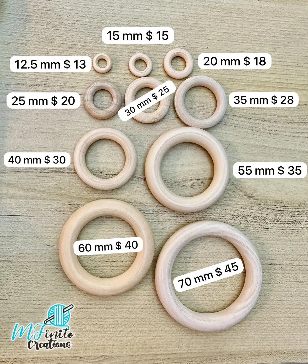 Aros de madera - MFinito Creations