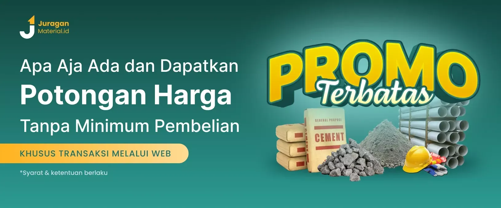 Diskon Hingga 2.5 Juta Rupiah untuk Semua Transaksi di Website Juragan Material