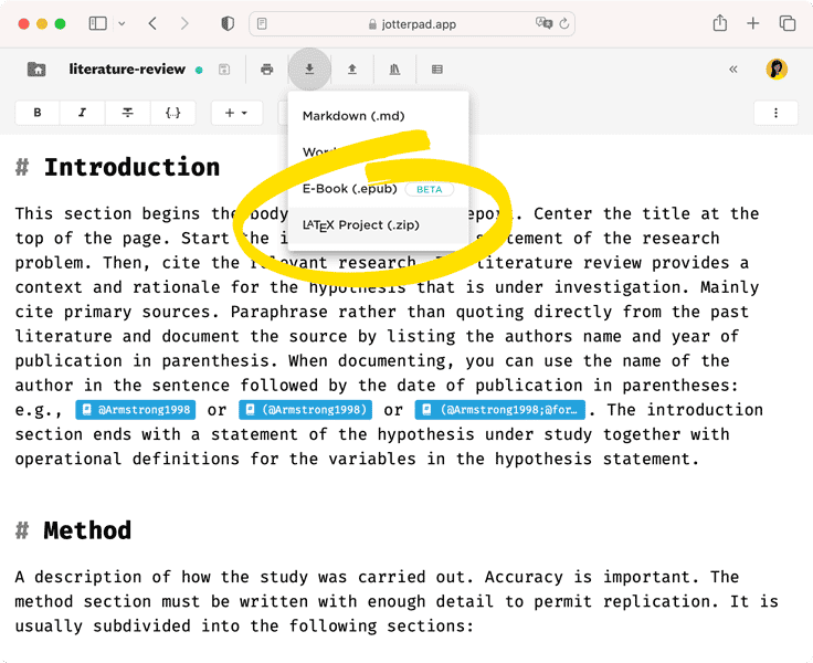 Online Markdown & Fountain WYSIWYG Editor - JotterPad