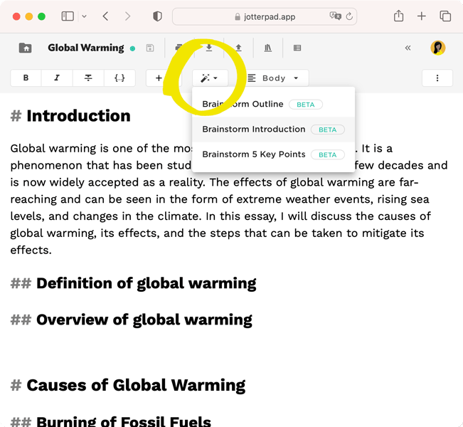 Online Markdown & Fountain WYSIWYG Editor - JotterPad