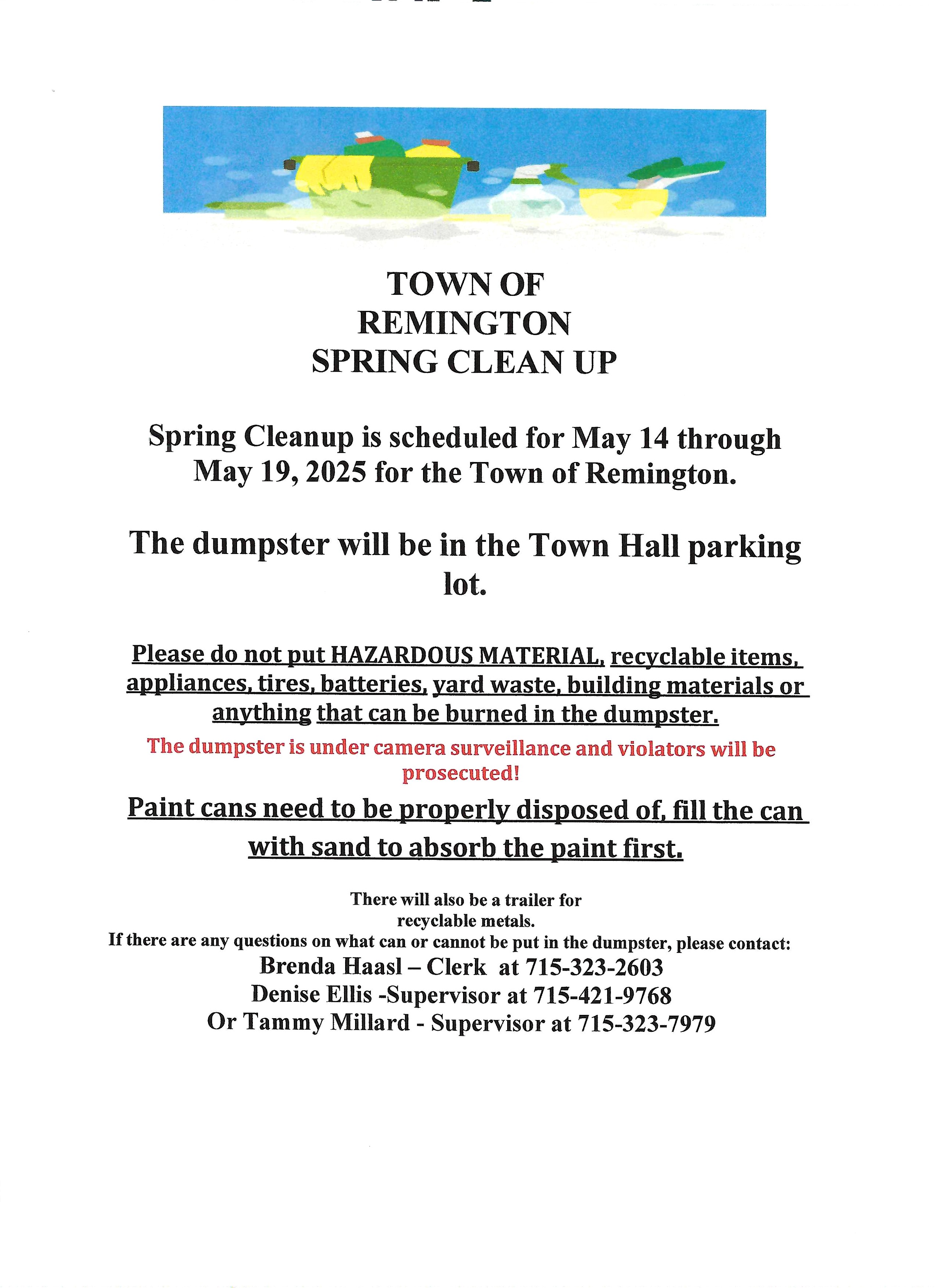 Spring Clean Up | Town of Remington
