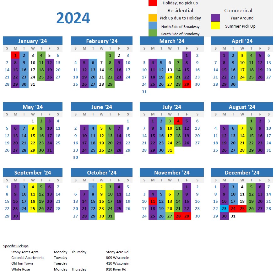 Garbage Schedule | City of Wisconsin dells