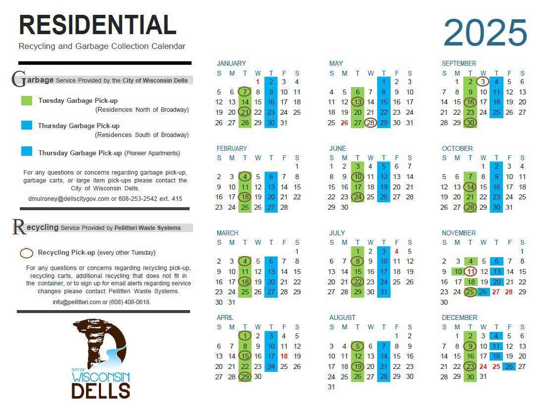 Garbage Schedule | City of Wisconsin dells